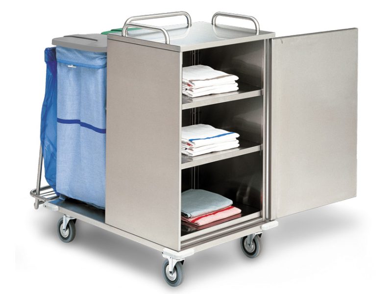 The New Closed Laundry Trolley – stainless steel – Medstore